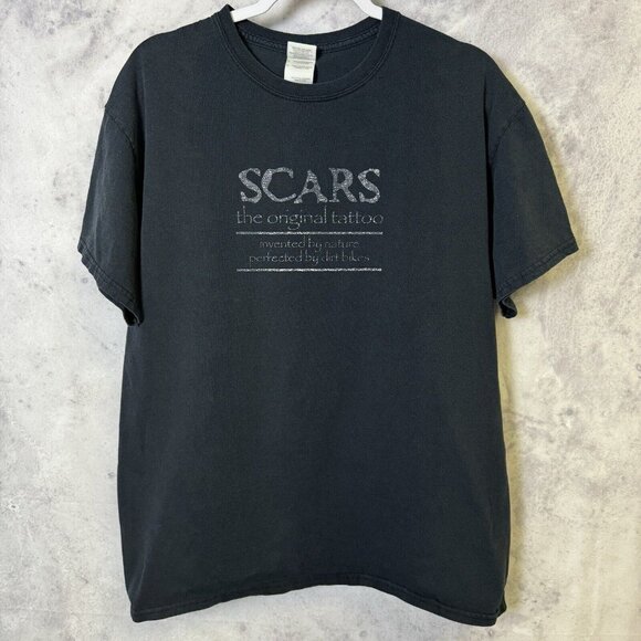 Gildan | Shirts | Vintage Scars Tattoo T Shirt Mens Large L Black Short ...